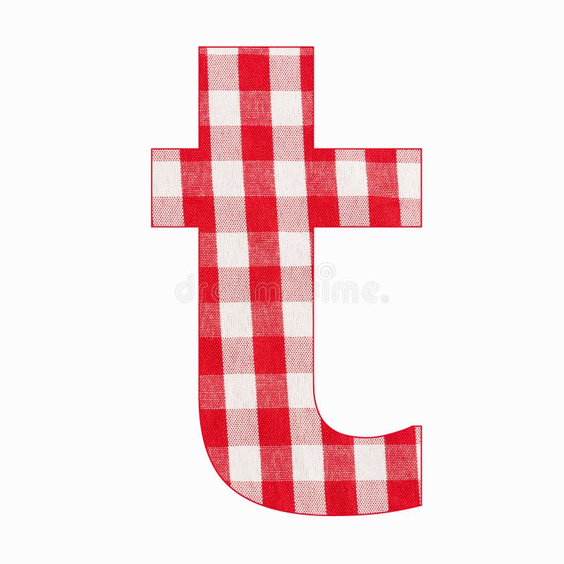 Lowercase Letter T - Red Checkered Napkin Background Stock Illustration ...