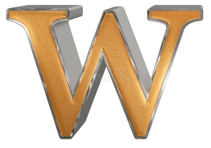 Lowercase Letter W, Isolated on White, with Clipping Path, 3D Il Stock ...