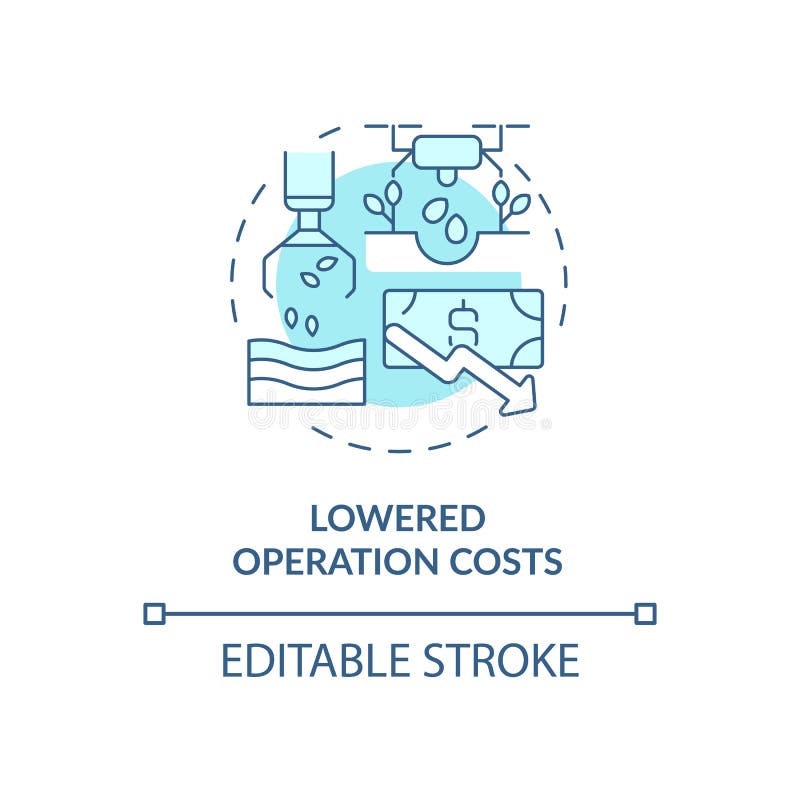 Lowered Operation Costs Turquoise Concept Icon Stock Vector ... Lowered Operation Costs Turquoise Concept Icon Stock Vector ...