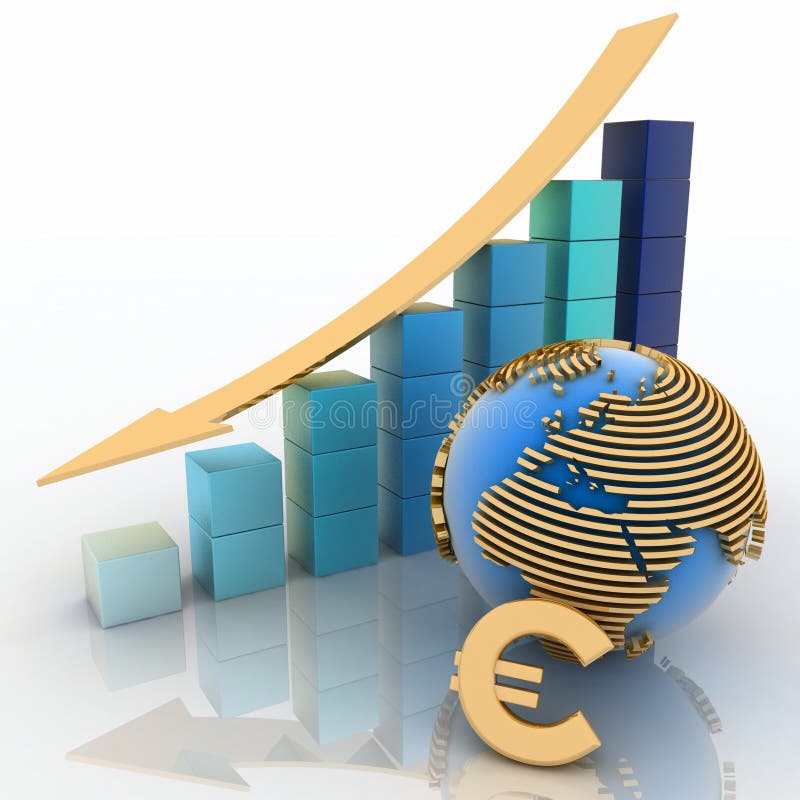 Lowering chart with euro stock illustration. Illustration of national ...