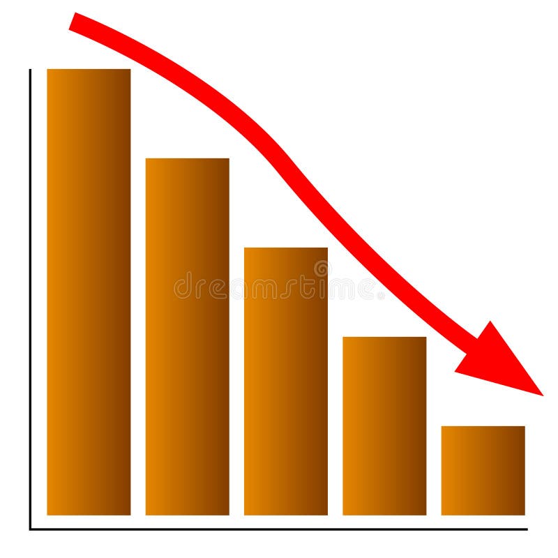 Lowering Chart with a Straight Arrow Stock Vector - Illustration of ...