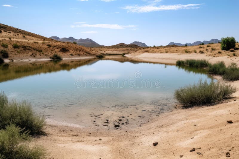Lowering the Water Level in River Hot Summer View Stock Illustration ...
