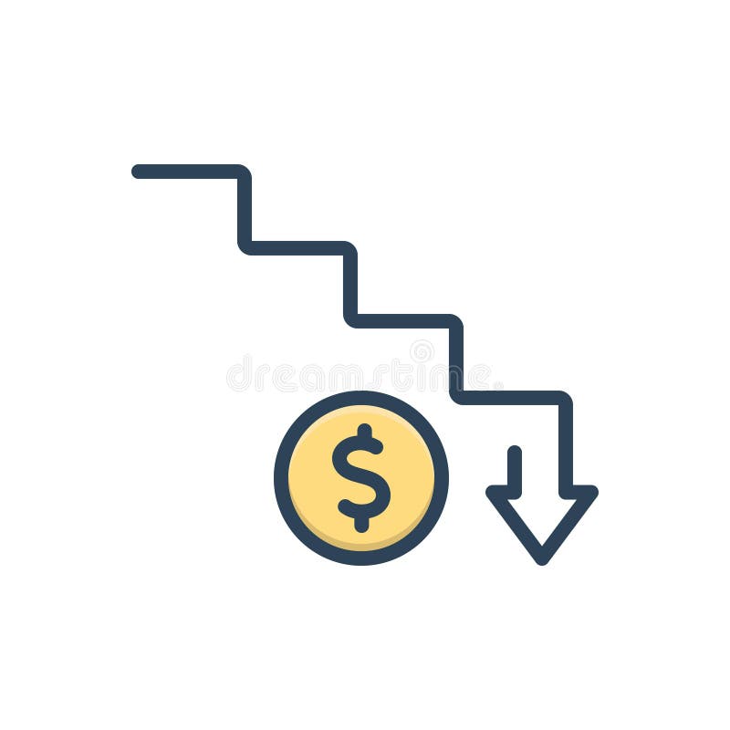 Color Illustration Icon for Lowest, Minimum and Level Stock Vector ...