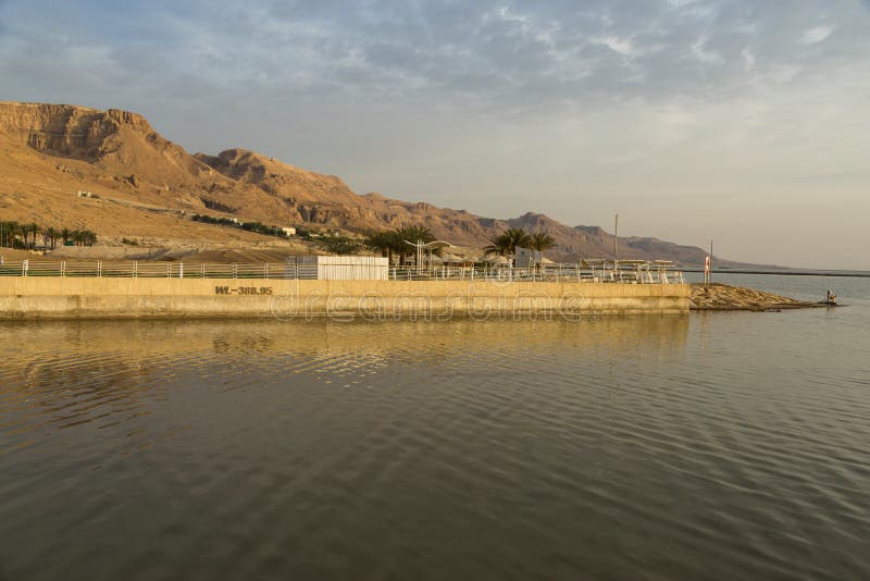 The Lowest Point on Earth in the Dead Sea Stock Image - Image of salt ...