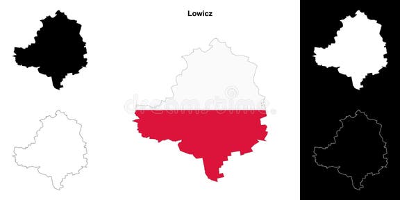 Lowicz outline map stock vector. Illustration of geography - 356918476