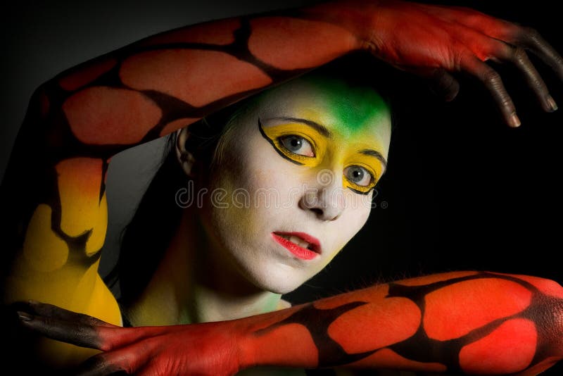 Lowkey bodypainting stock photo. Image of pattern, head - 18296326