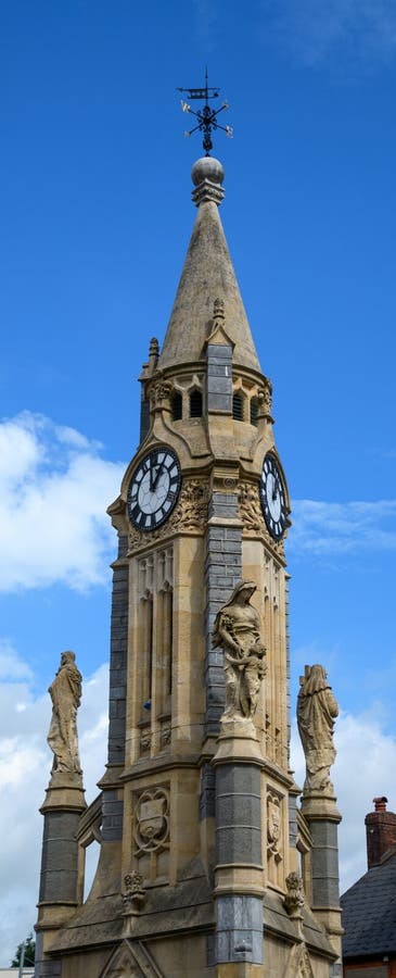 Lowman Green Clock tower stock photo. Image of devon - 206615136