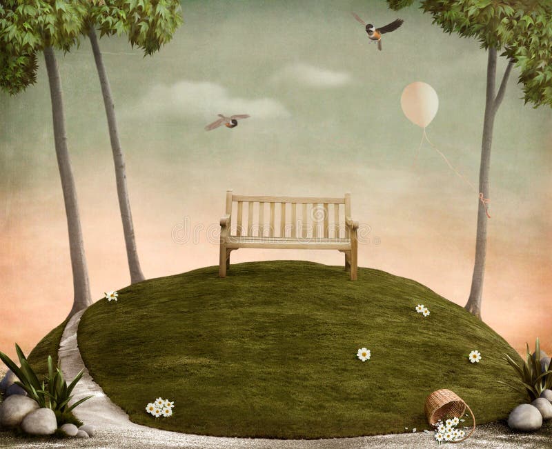 Lown stock illustration. Illustration of place, clouds - 9566475