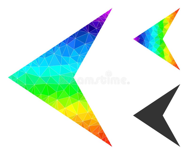 Vector Triangle Filled Arrowhead Left Icon with Spectrum Gradient Stock ...