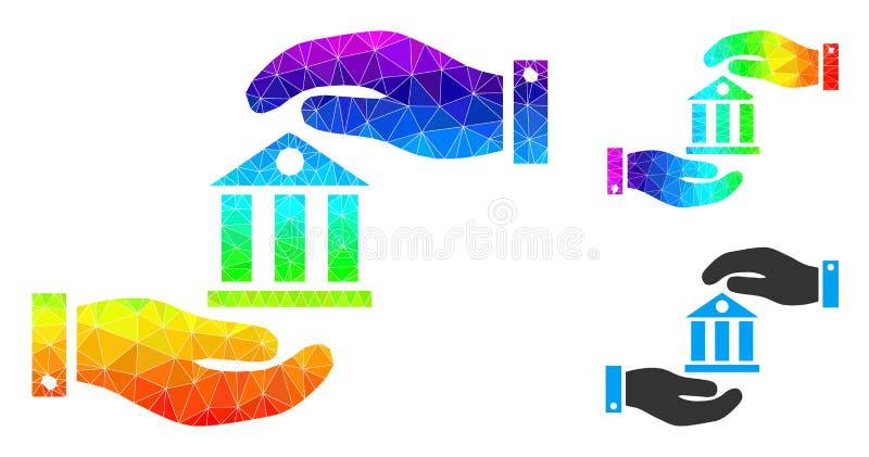 Vector Triangle Filled Bank Service Icon with Spectrum Gradient Stock ...