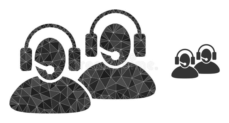 Vector Polygonal Call Center Icon Stock Vector - Illustration of ...
