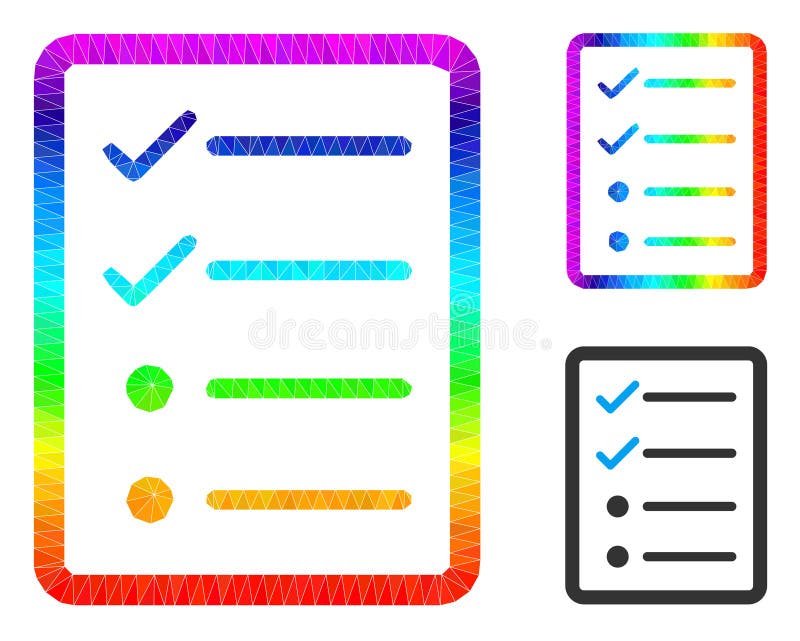 Vector Triangle Filled Checklist Page Icon with Spectrum Gradient Stock ...