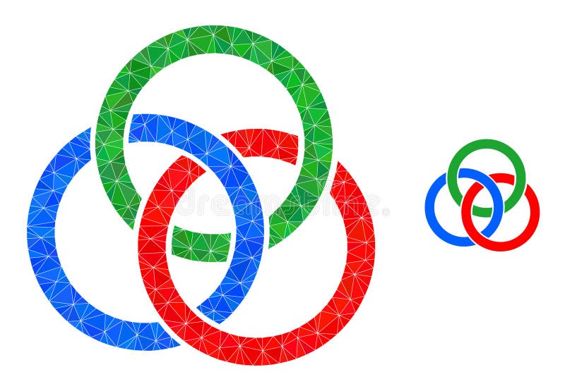 Vector Lowpoly Circle Links Knot Icon Stock Illustration - Illustration ...