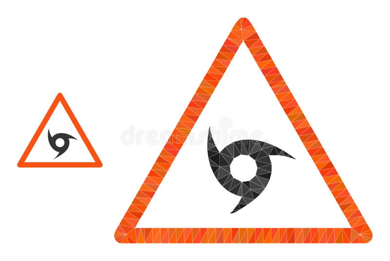 Vector Polygonal Cyclone Warning Icon Stock Vector - Illustration of ...
