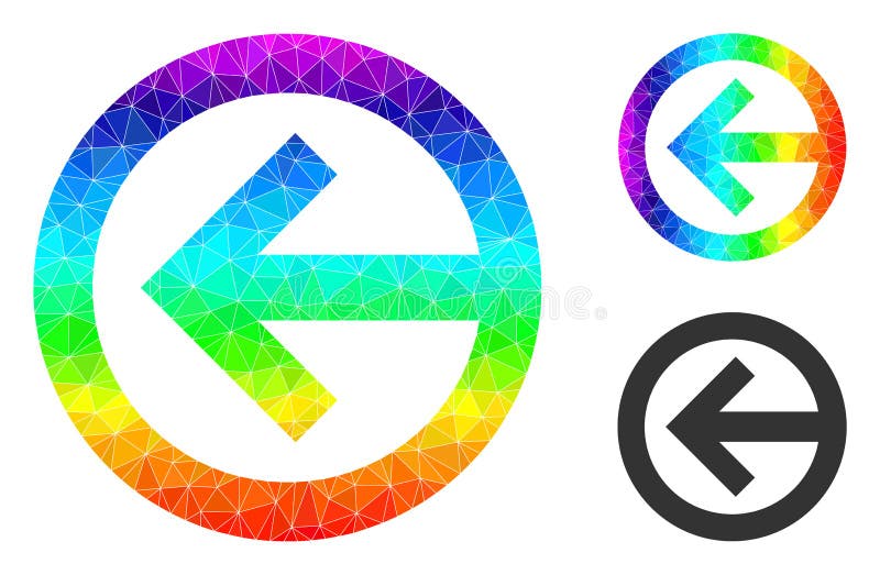 Vector Triangle Filled Direction Left Icon with Spectrum Gradient Stock ...