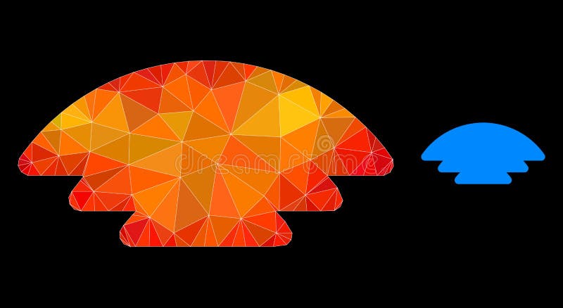 Vector Lowpoly Ice Hill Icon with Flame Gradient Stock Vector ...