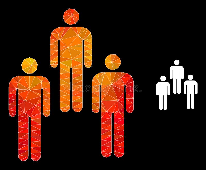 Vector Triangle Filled People Icon with Fire Gradient Stock Vector ...