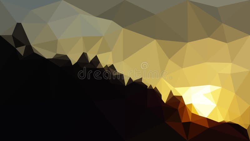 Lowpoly polygon sunset stock photo. Image of polygon - 239863020