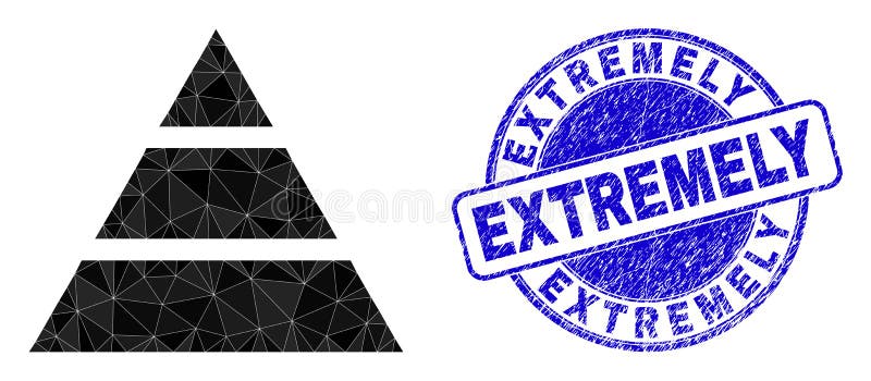 Rubber Extremely Round Watermark and Pyramide Polygonal Icon Stock ...