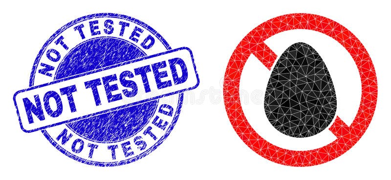 Textured Not Tested Round Watermark and Stop Egg Polygonal Icon Stock ...