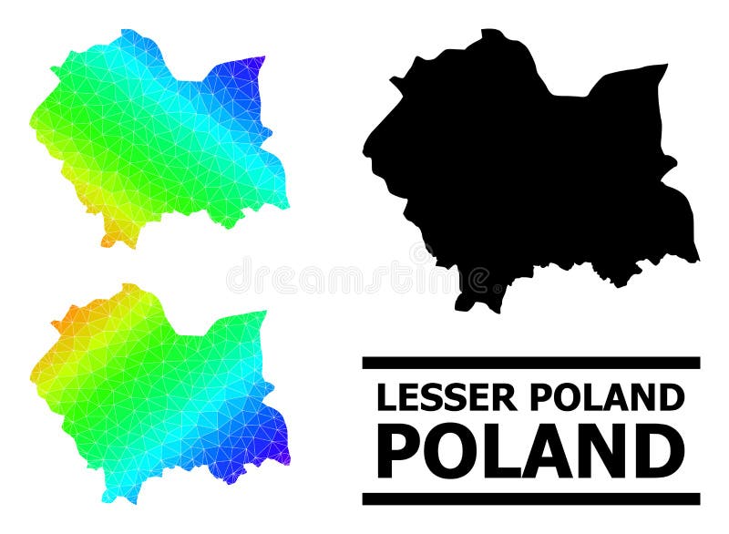 Lowpoly Spectral Colored Map of Lesser Poland Province with Diagonal ...