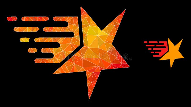 Vector Polygonal Star Icon with Flame Gradient Stock Illustration ...
