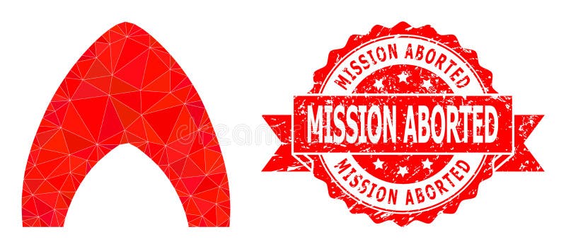 Textured Mission Aborted Seal and Fire Triangle Mocaic Icon Stock ...