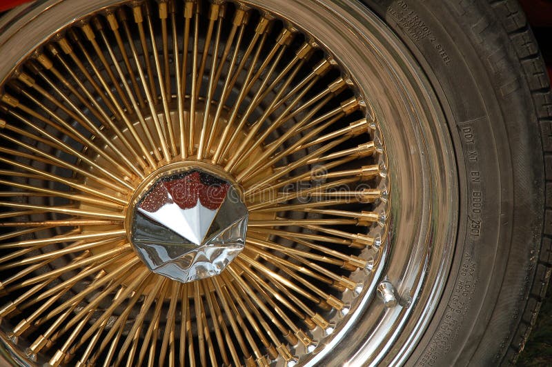 Lowrider Rim stock photo. Image of tyre, gold, polished - 6783700