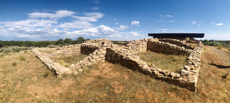 Ruins of Lowry Pueblo Walls in Open Landscape, Canyons of the Ancients ...