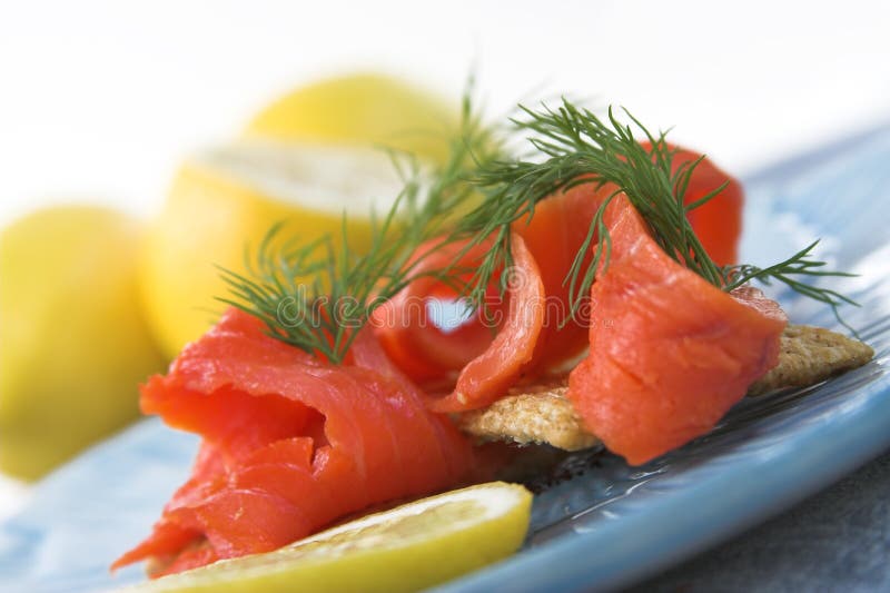 Lox appetizers stock image. Image of lemons, greens, snacks - 1137619