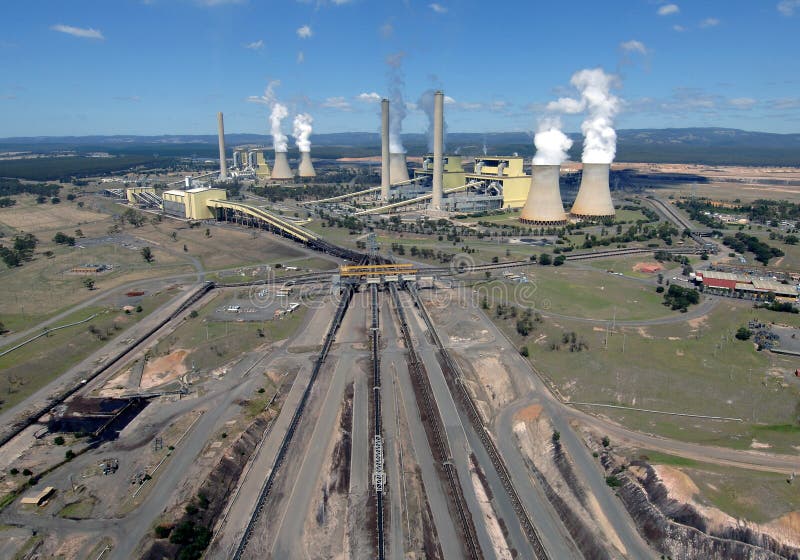 Aerial View of the Loy Yang Open Cut Mine and Power Staion Showing the ...