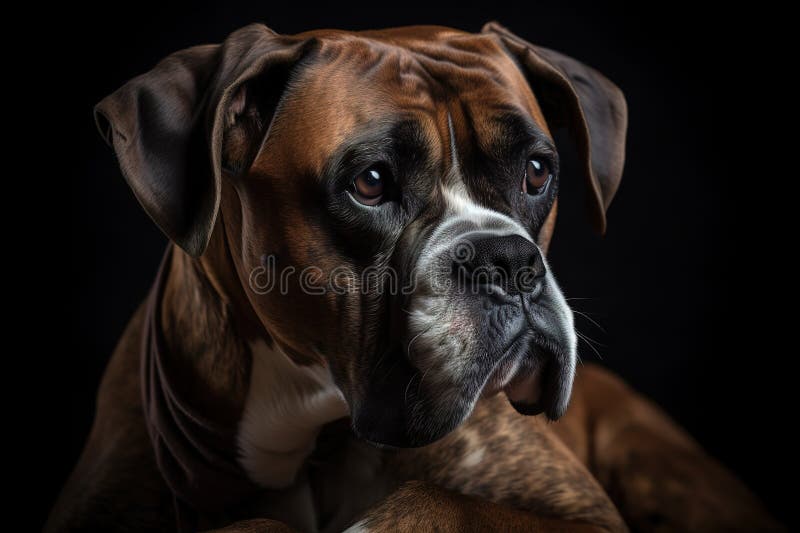 A Loyal and Affectionate Boxer Cuddled Up with Its Owner, Showing Off ...