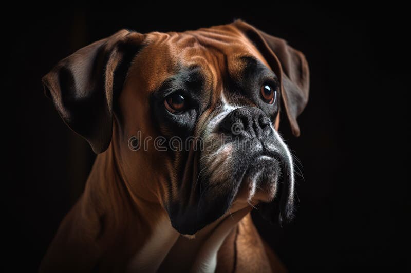 A Loyal and Affectionate Boxer Cuddled Up with Its Owner, Showing Off ...