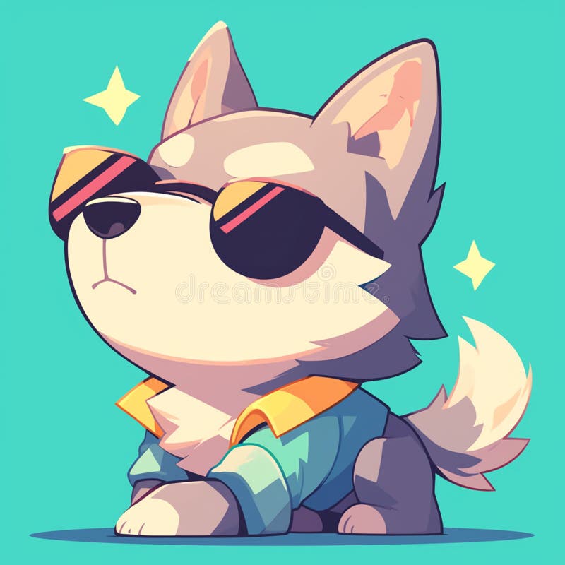 A Loyal Dog Software Engineer Cartoon Style Stock Vector - Illustration ...