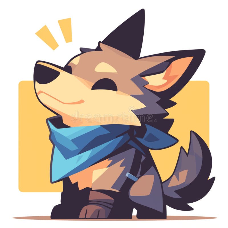 A Loyal Dog Software Engineer Cartoon Style Stock Vector - Illustration ...