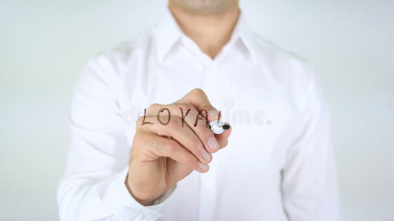 Loyal, Man Writing on Glass Stock Image - Image of businessman, fast ...