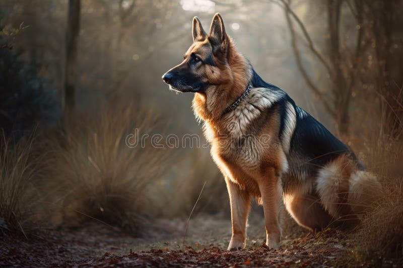 A Loyal and Protective German Shepherd Standing Guard, Showing Off Its ...