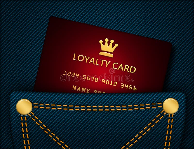 Loyalty Card in Blue Jeans Pocket Stock Illustration - Illustration of ...