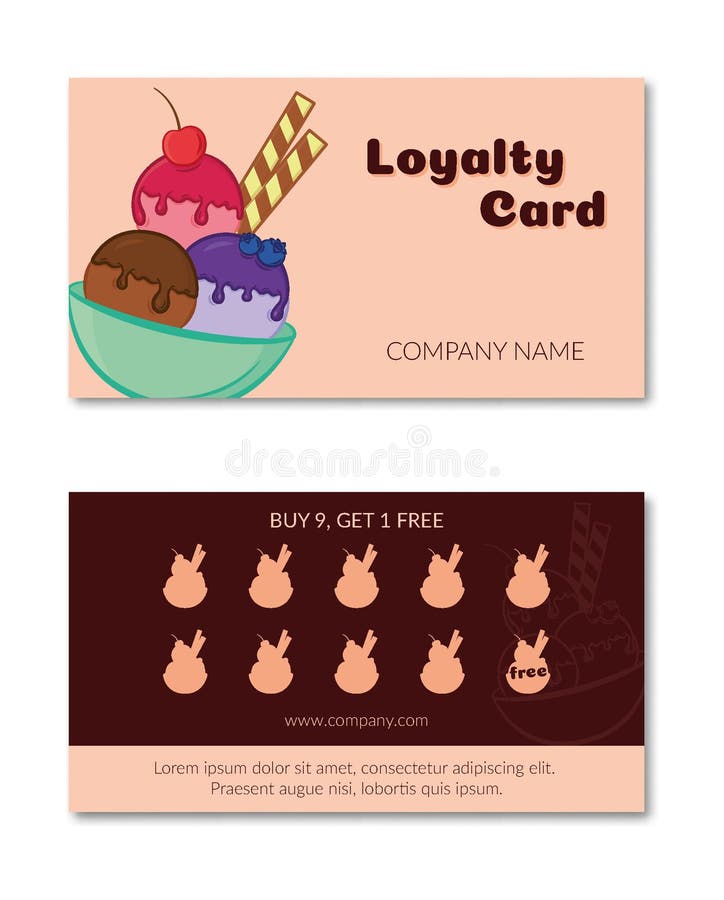 Loyalty Card. Donuts. Bakery. Cartoon Vector Design. Stock Vector ...