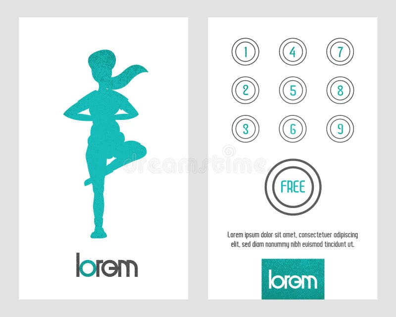 Loyalty Card. Card with Loyalty Program for Customers of Yoga, Fitness Studios and More Stock ...