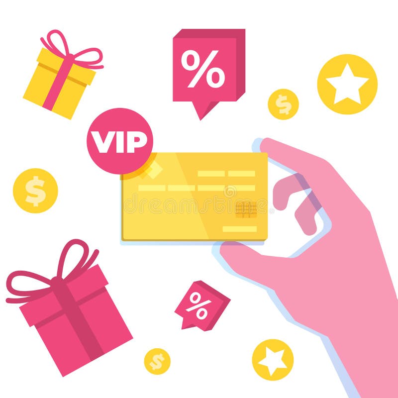 Loyalty Card Program in Hand. Stock Vector - Illustration of debit ...