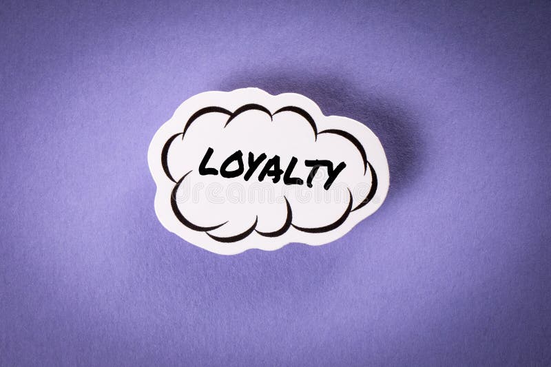 LOYALTY Concept. Speech Bubble with Text on a Purple Background Stock ...