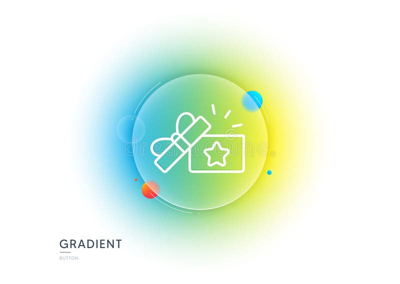 Loyalty Gift Box Line Icon. Bonus Points. Discount Program. Gradient ...