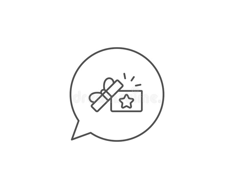 Loyalty Gift Box Line Icon. Bonus Points. Discount Program. Vector ...