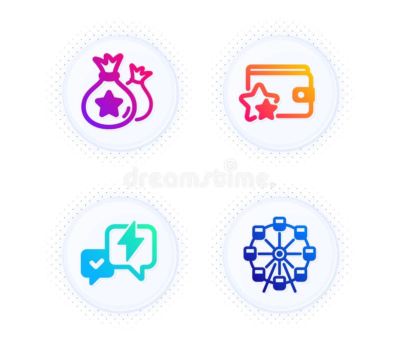 Loyalty Points, Loyalty Program and Lightning Bolt Icons Set. Ferris ...