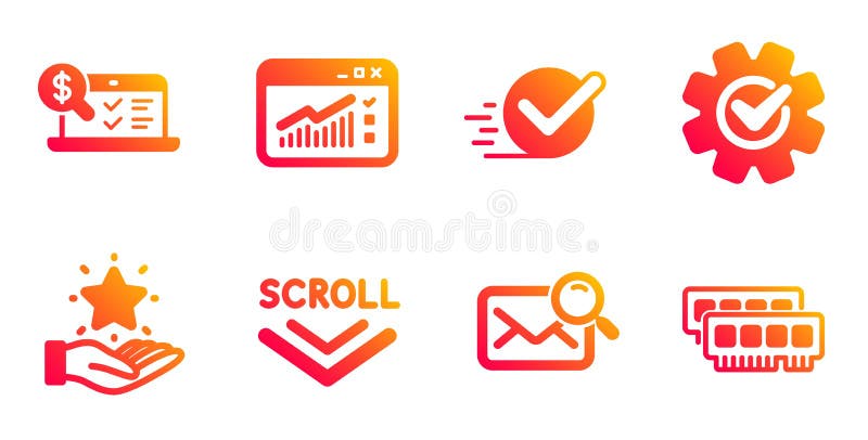 Loyalty Program, Checkbox and Search Mail Icons Set. Online Accounting ...