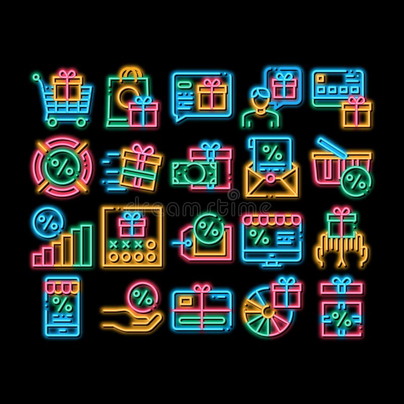 Loyalty Program for Customer Neon Glow Icon Illustration Stock Vector ...