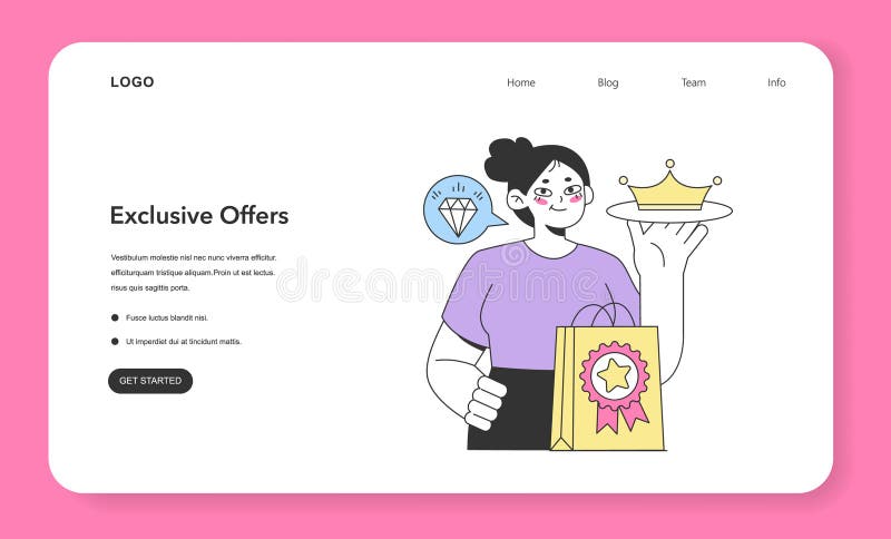 Loyalty Program with Exclusive Offers Web Banner or Landing Page. Stock ...