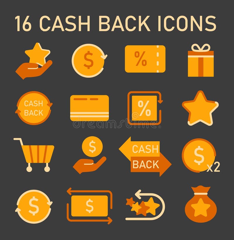 Loyalty Program Icon Dark or Night Mode Set. Rewards, Offers, Cashback ...