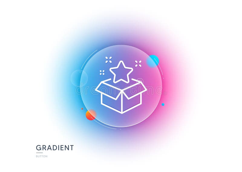 Loyalty Program Line Icon. Bonus Points. Discount Box. Gradient Blur ...